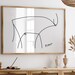 Pablo Picasso Bull Line Drawing, Minimalist Animal Sketch Art Print ...