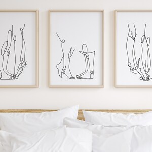 Couple Feet Line Art Romantic Couple Feet Print Bedroom Wall - Etsy