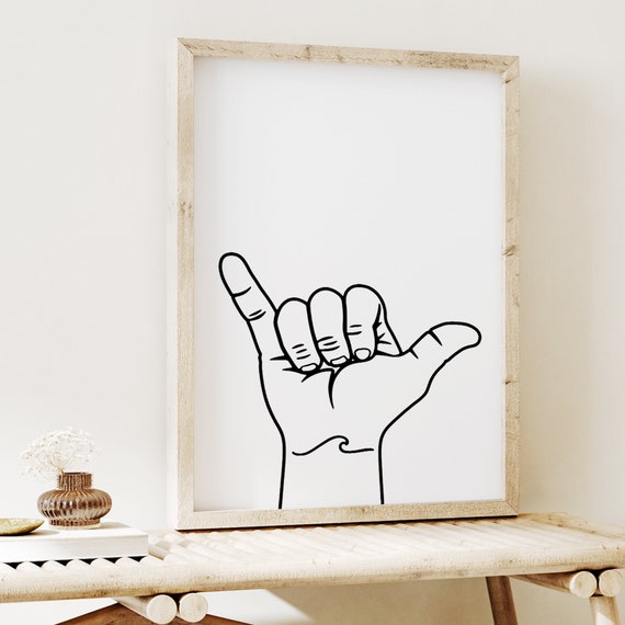Shaka Sign Drawing