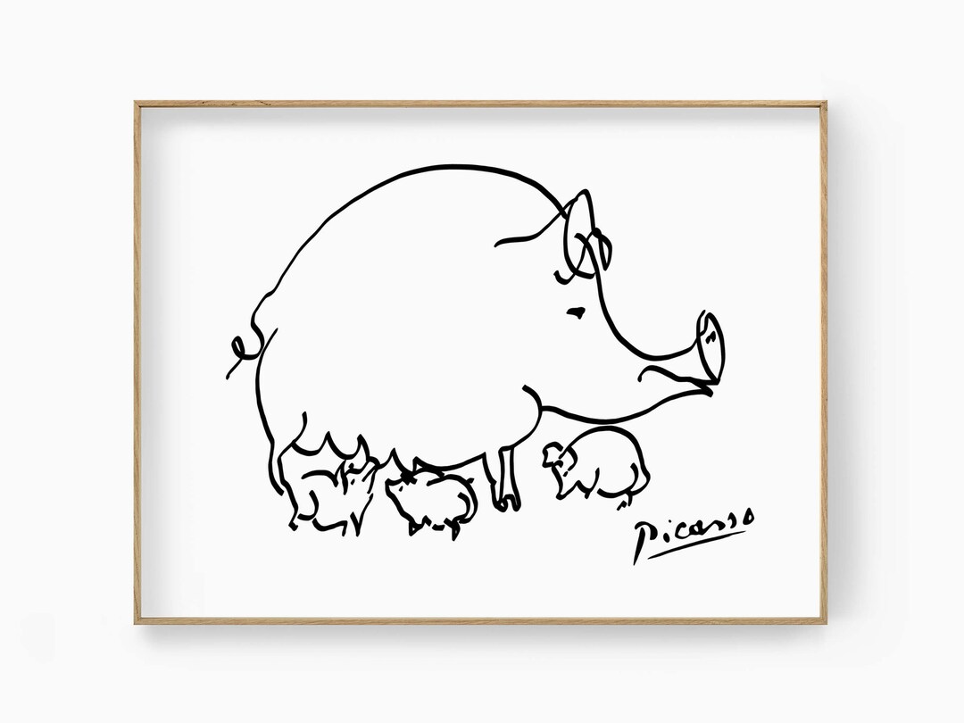 Picasso Pig and Piglets Wall Art, Modern Gallery Wall, Pablo Picasso ...
