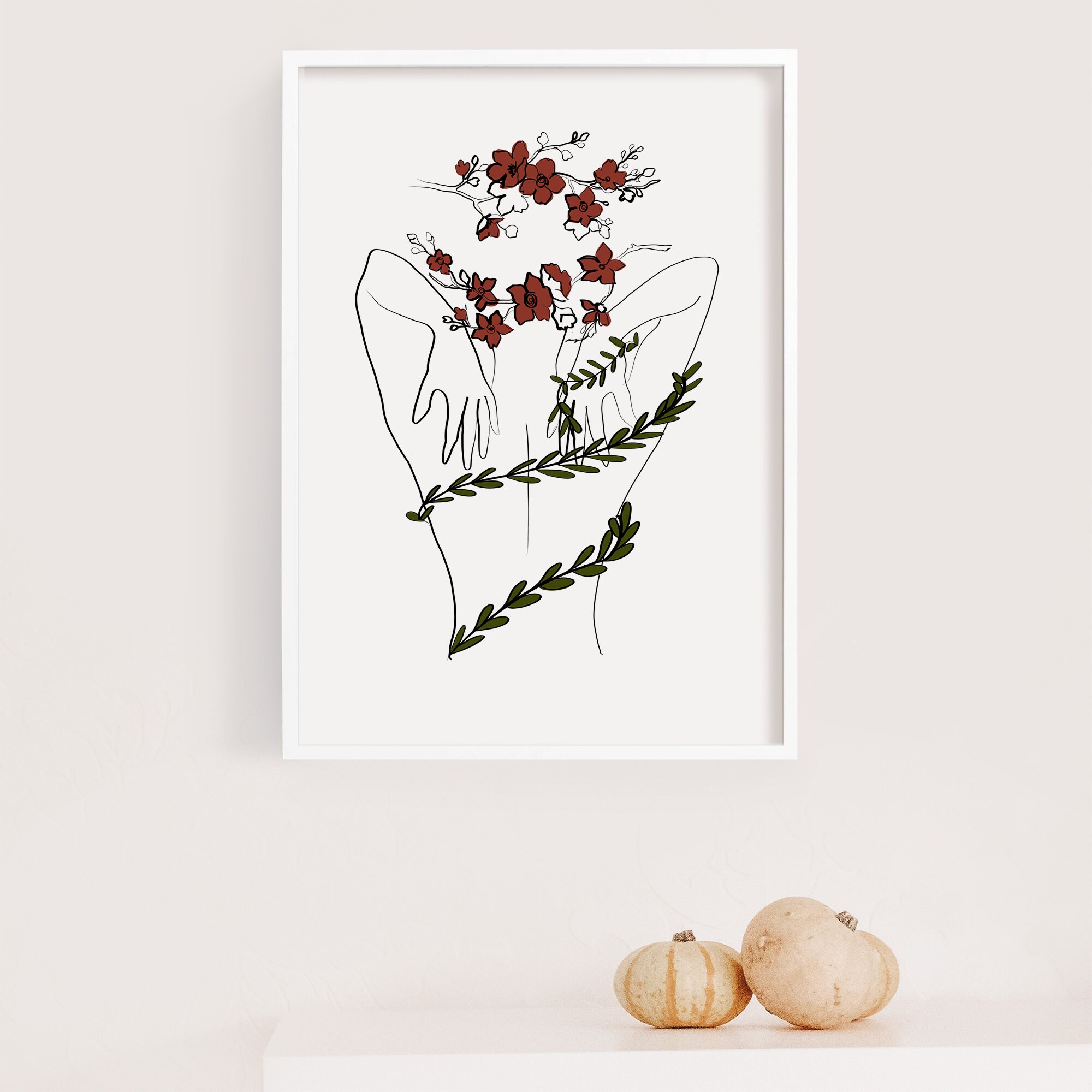 Abstract Female Body Line Drawing Female Back Wall Art Woman | Etsy