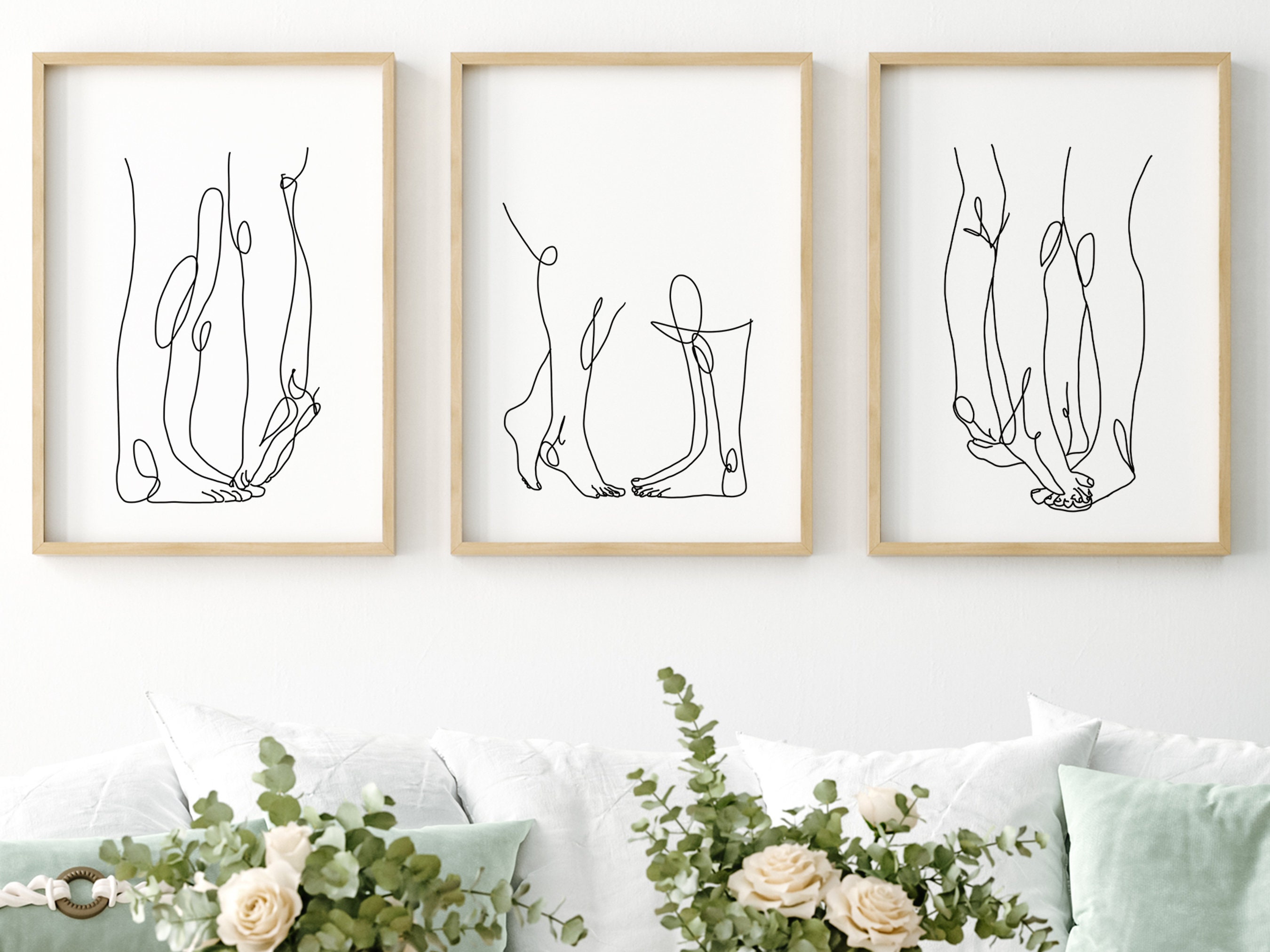 Couple Feet Line Art Fine Love Line Art Print Romantic - Etsy