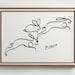 Picasso Rabbit Line Art Print: Minimalist Nursery Sketch (digital ...