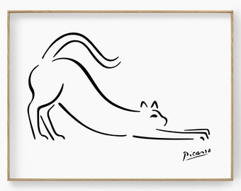 Picasso Cat Print | Etsy