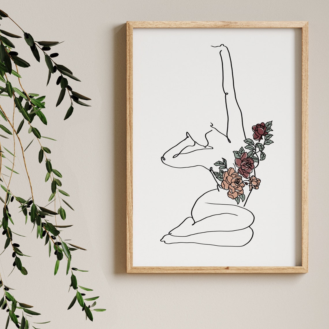 Woman One Line Drawing Female Figure Print Woman Body Wall | Etsy