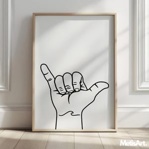 Shaka Hand Printable Wall Art, Hang Loose Hand Gesture, Mahalo Dude ...