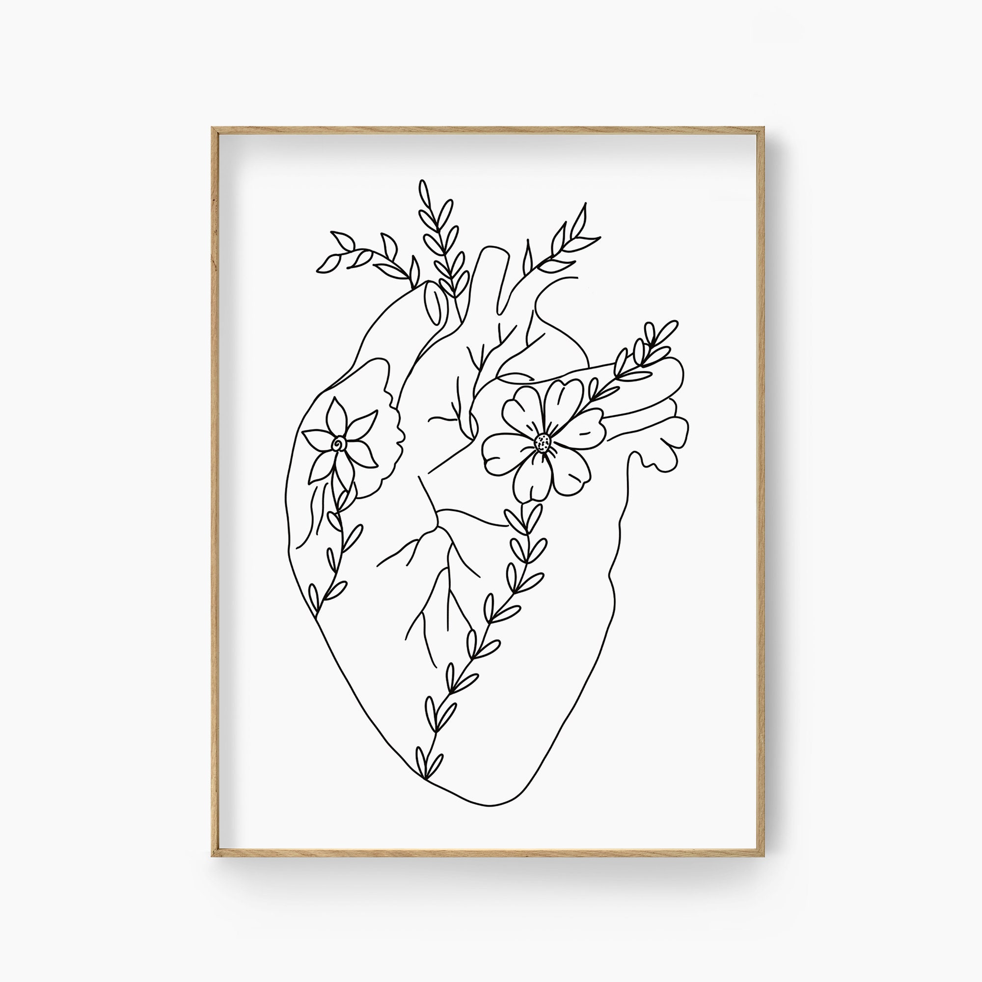 Floral Anatomy Line Art Set Human Anatomy Poster Medical Art - Etsy
