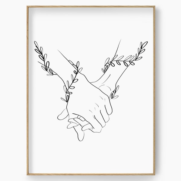Holding Hands Line Art - Etsy