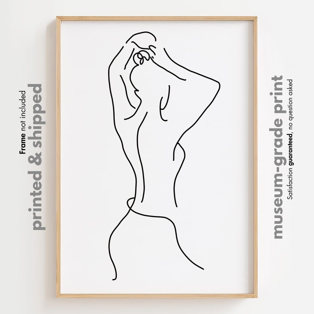 Minimalist Female Figure Line Art Print: Modern Bedroom Wall Decor - Etsy