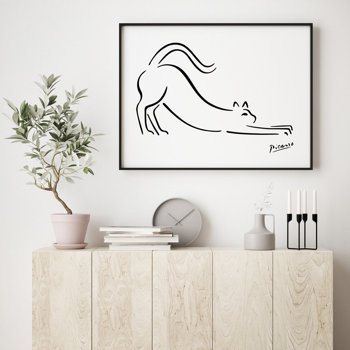 Pablo Picasso Cat Sketch Print Picasso Cat Wall Art Picasso | Etsy