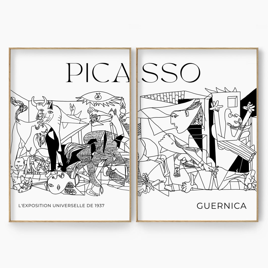 Picasso Guernica Line Art Print, Guernica Wall Decor, Famous Wall Art ...