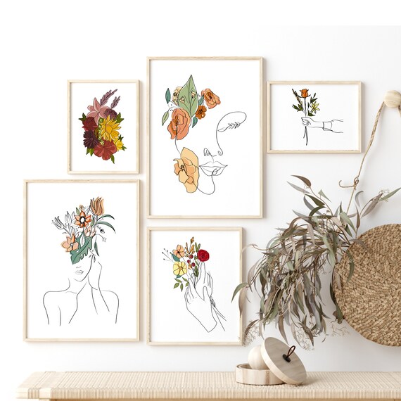 Gallery Wall Line Art Set Gallery Wall Prints Woman Line Art | Etsy