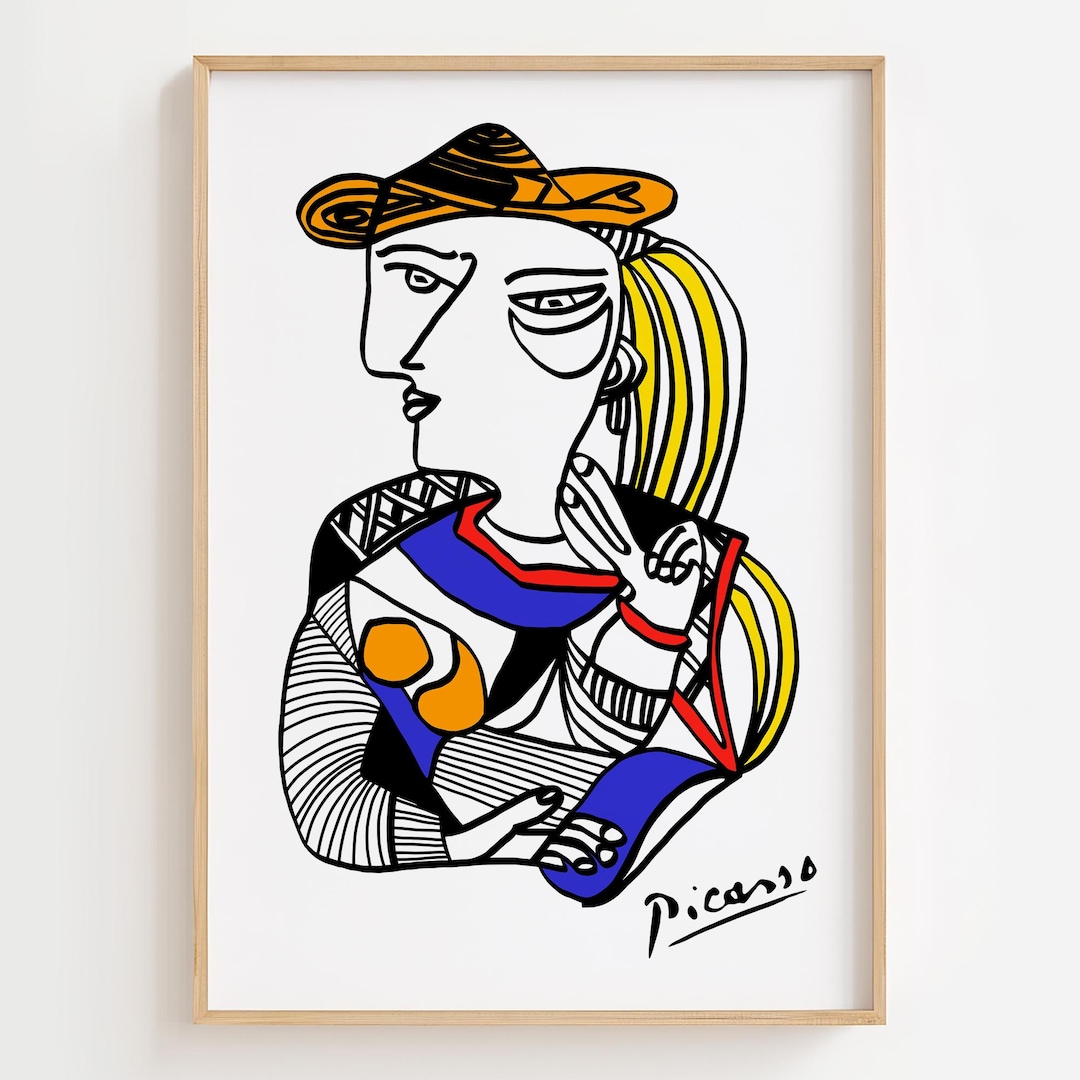 Colorful Picasso Woman Poster, Marie Theresa Poster, Vintage Picasso ...