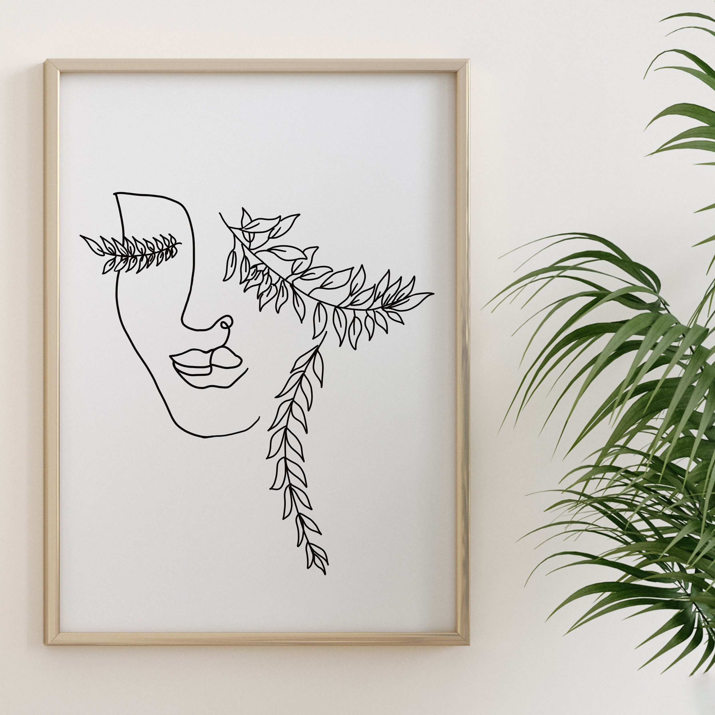 Eyelash Line Drawing Woman Face Line Art Lashes Art Print | Etsy