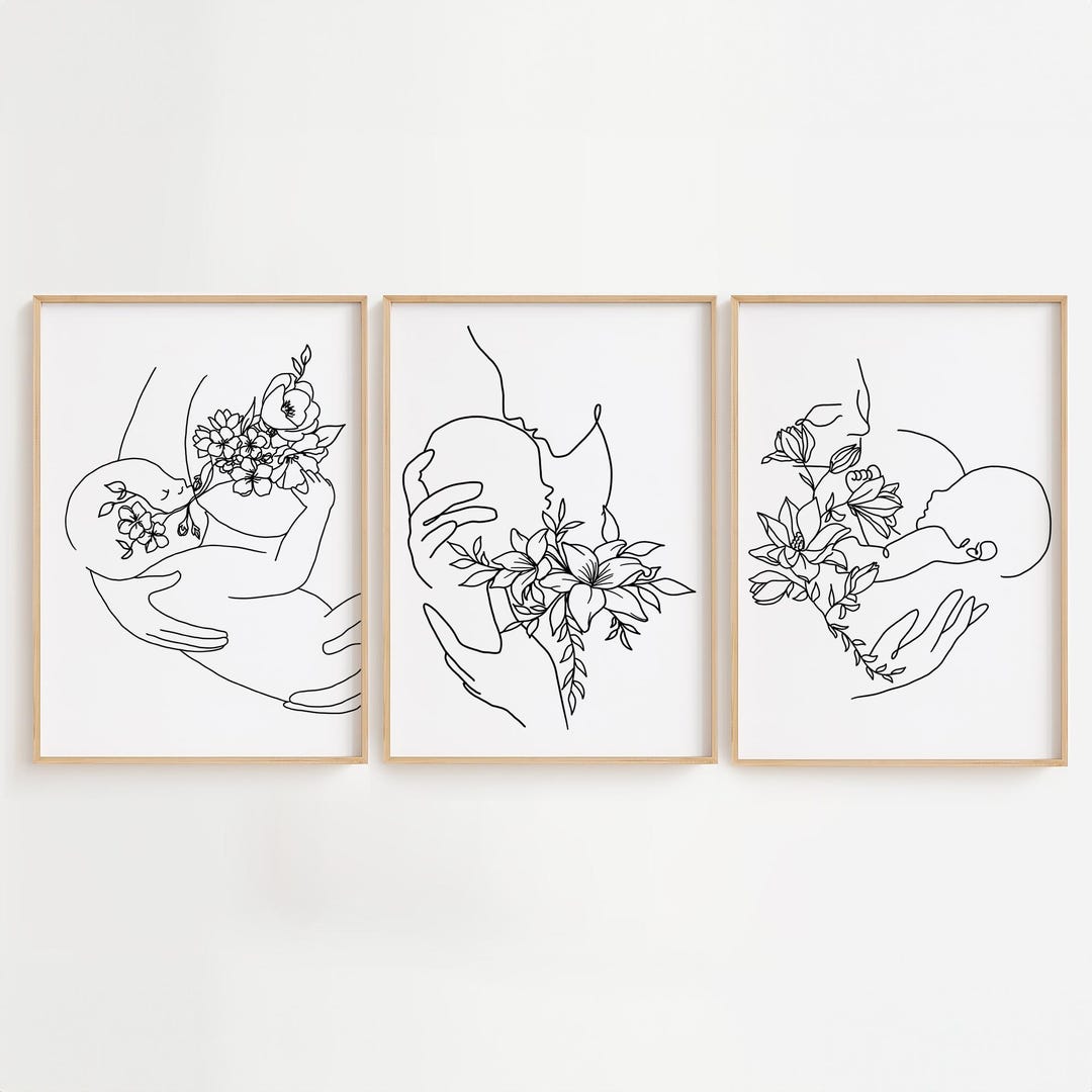 Floral Doula Art Print: Breastfeeding & Pregnancy Gift (digital ...