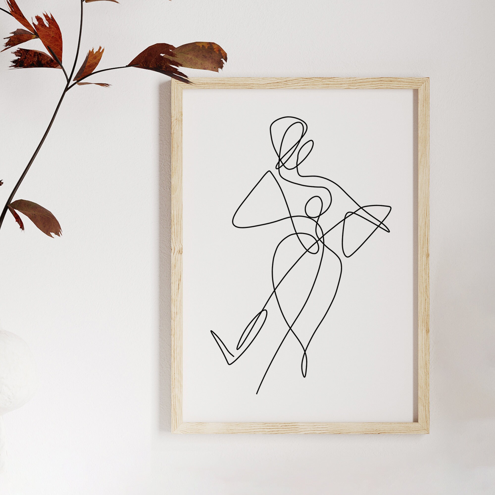 Abstract Woman Line Drawing Female Continuous Line Art | Etsy