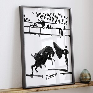 Pablo Picasso Bull Fight Print, Picasso Ink Drawing, Vintage Picasso ...