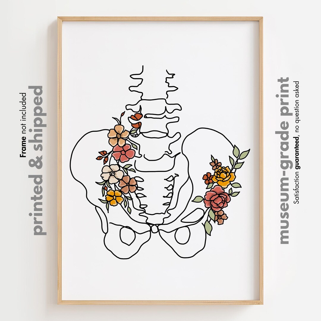 Floral Pelvic Anatomy Print: Feminine Botanical Wall Art - Etsy