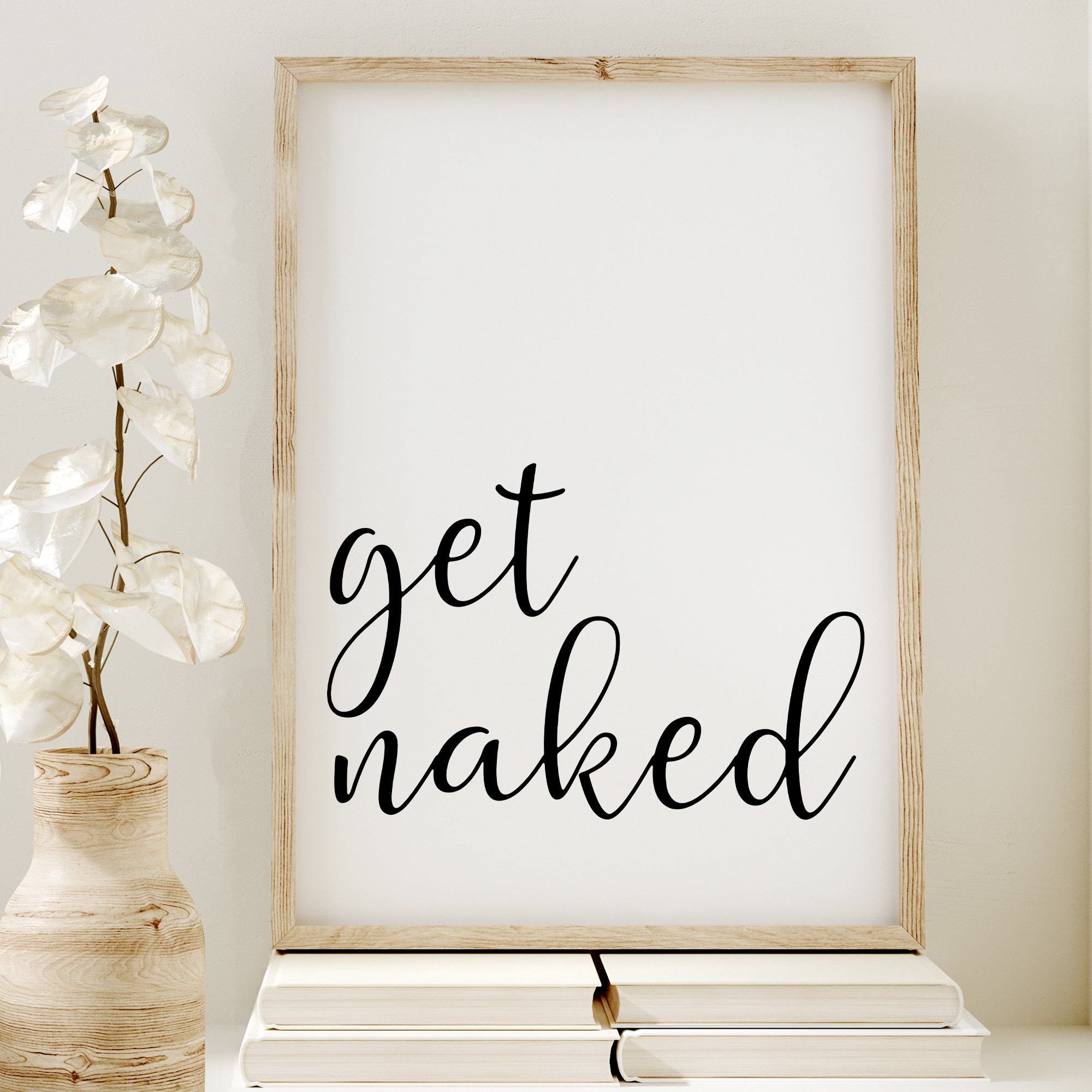 Get Naked Art Print Bathroom Wall Art Funny Bathroom Print Etsy