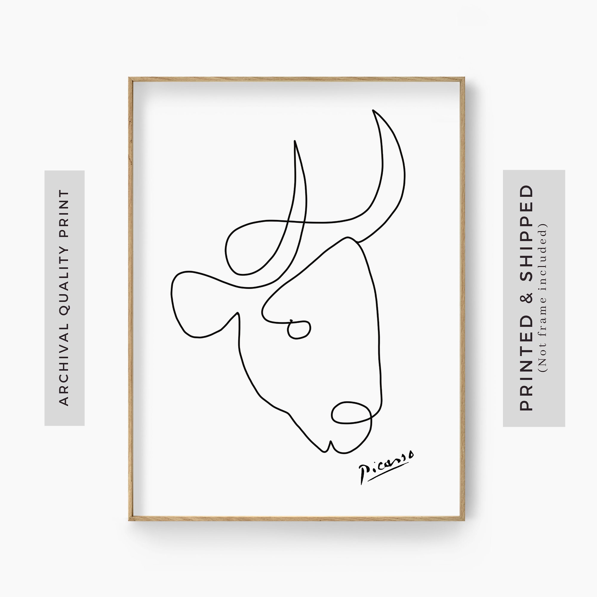 Picasso Bull Head Drawing Abstract Picasso Bull Print | Etsy