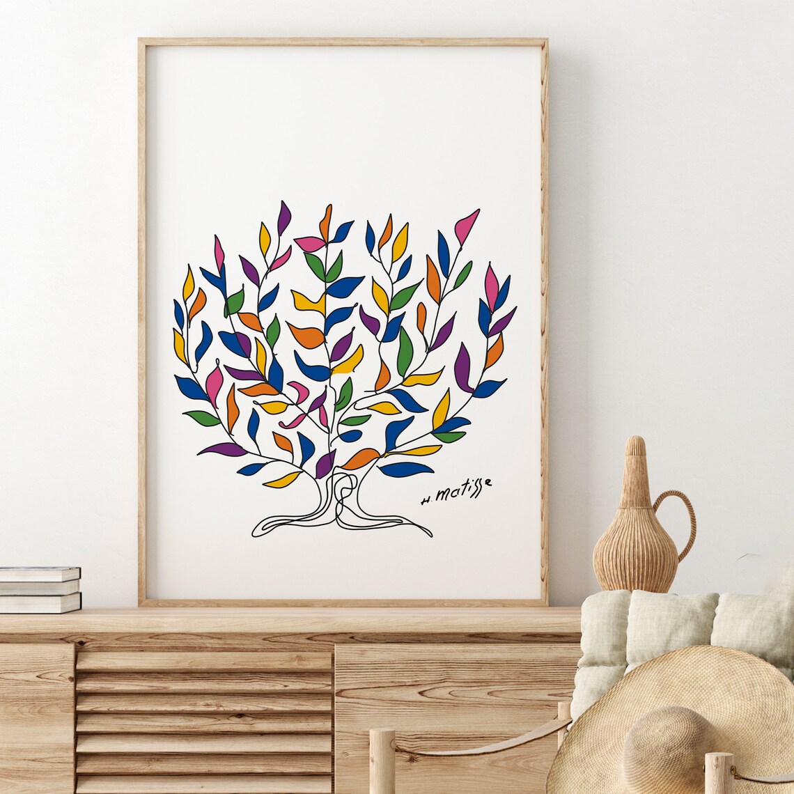 Matisse Tree Line Art Colorful Matisse Tree Poster Henri | Etsy