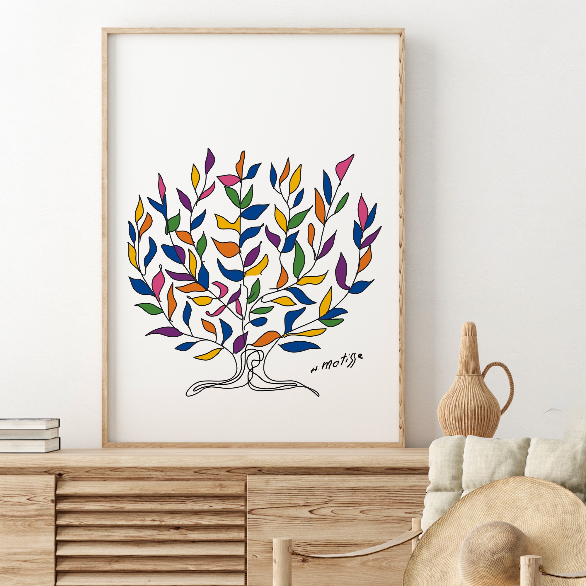 Matisse Tree Line Art Colorful Matisse Tree Poster Henri | Etsy
