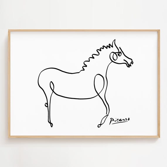Picasso Line Drawings Horse Pablo Picasso Horse Line Drawing Wall Art