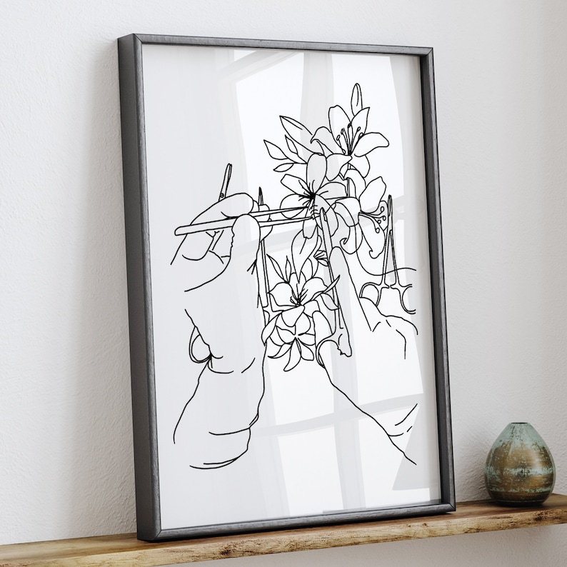Flowery Surgeon Artwork Surgical Wall Decor Get Well Poster - Etsy
