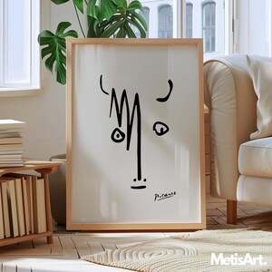 Picasso Bull Line Art Print, Pablo Picasso Animal Poster, Picasso ...