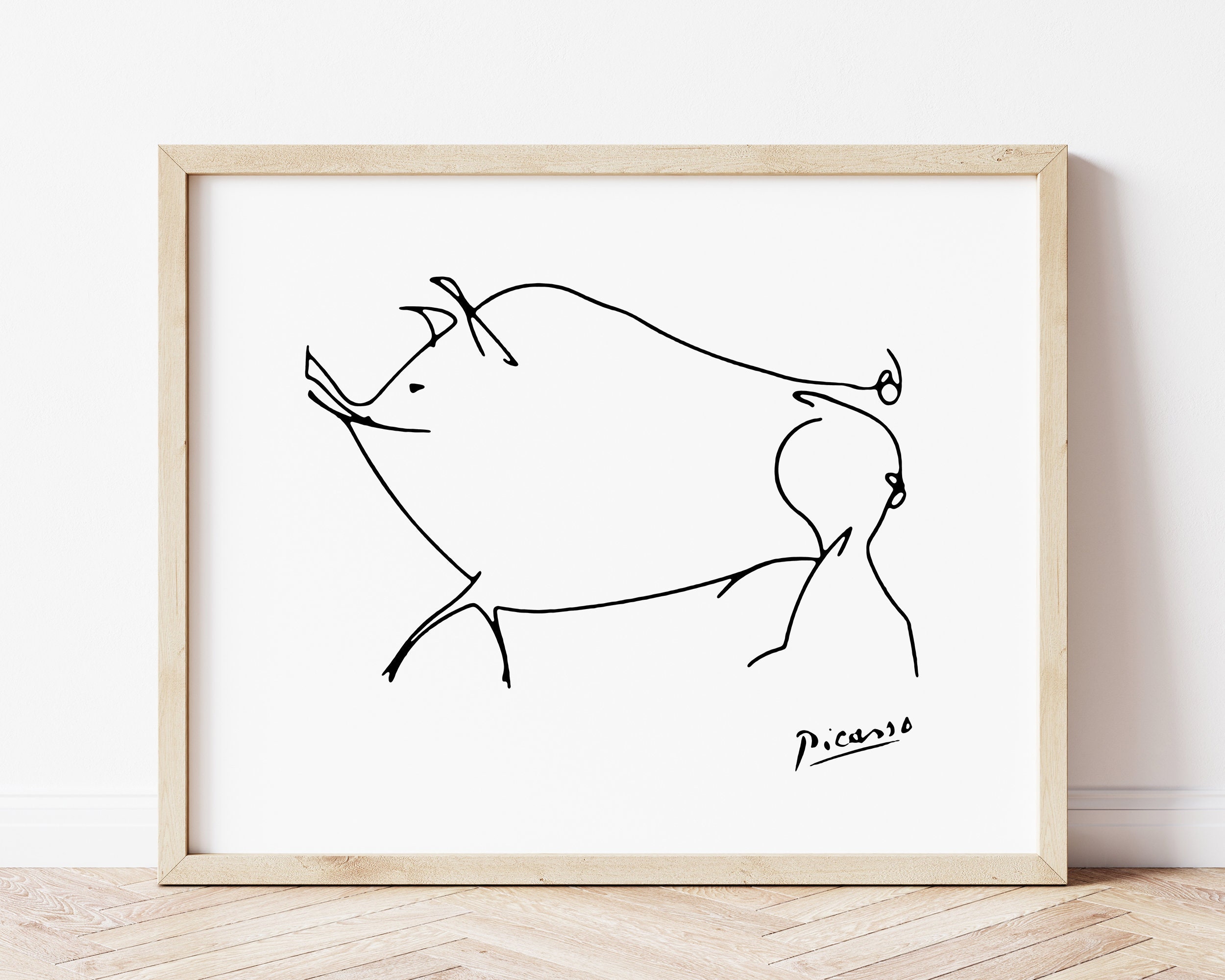 Picasso Pig Line Art Print Pig Line Drawing Picasso Animal - Etsy