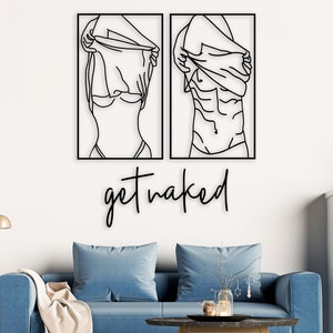 Get Naked Couple Metal Wall Art Set Sexy Bathroom Or Bedroom Decor