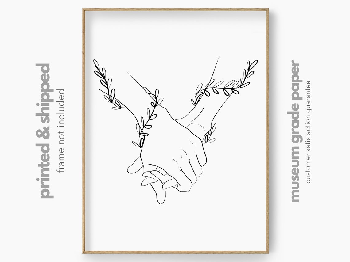 Couple Holding Hands Line Art Print Minimalist Hands Line - Etsy