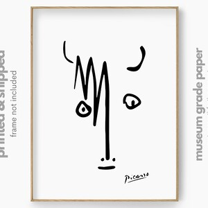 Picasso Bull Line Art Print Pablo Picasso Animal Poster - Etsy
