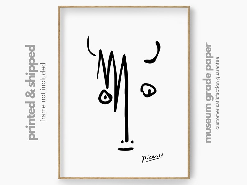 Picasso Bull Line Art Print Pablo Picasso Animal Poster - Etsy