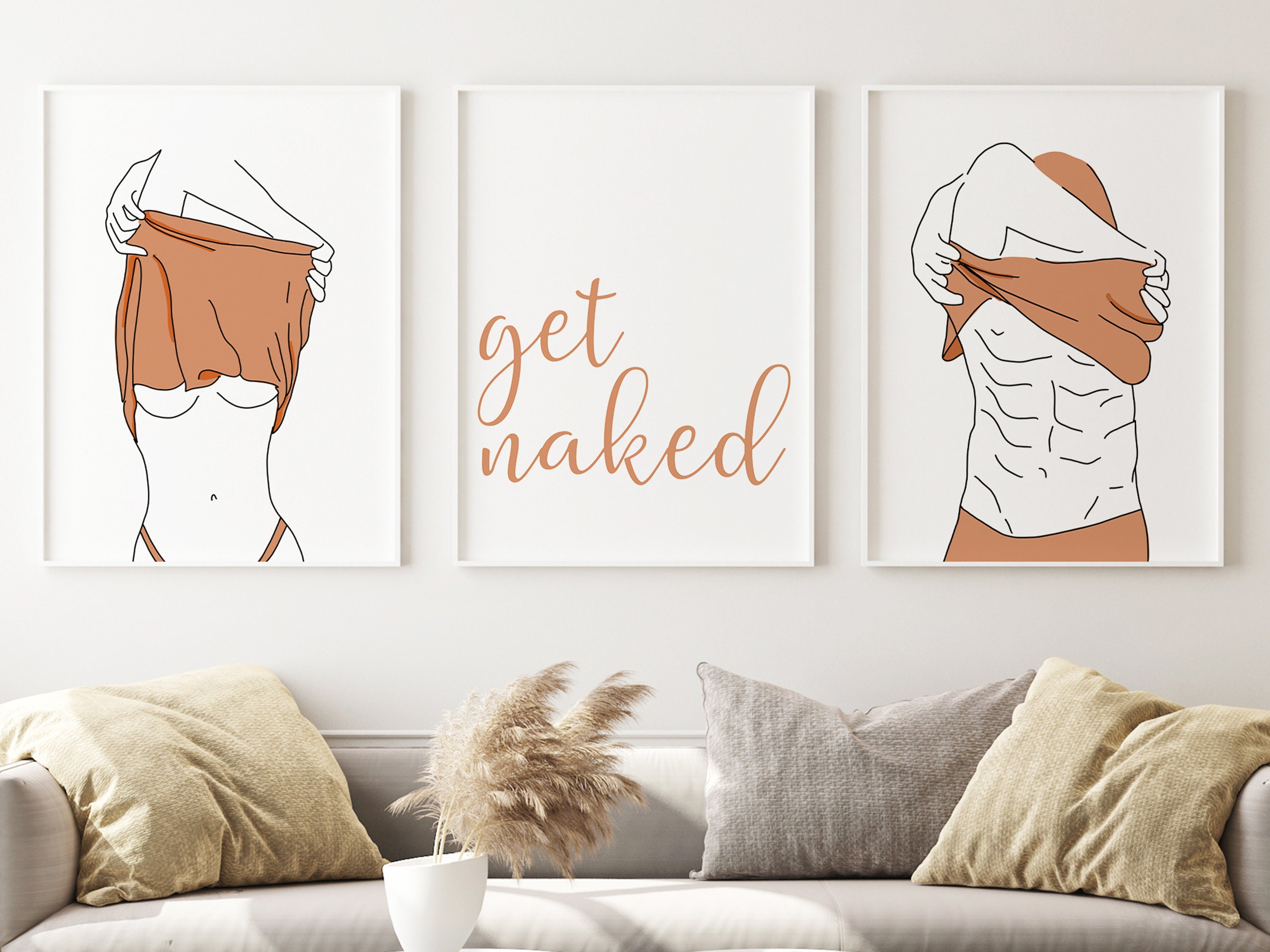 Couple Get Naked Wall Art Bathroom Art Print Funny Couple Etsy