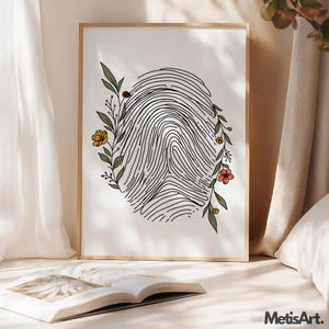 Flower Fingerprint Poster, DNA Fingerprint Art, CSI Office Wall Art ...