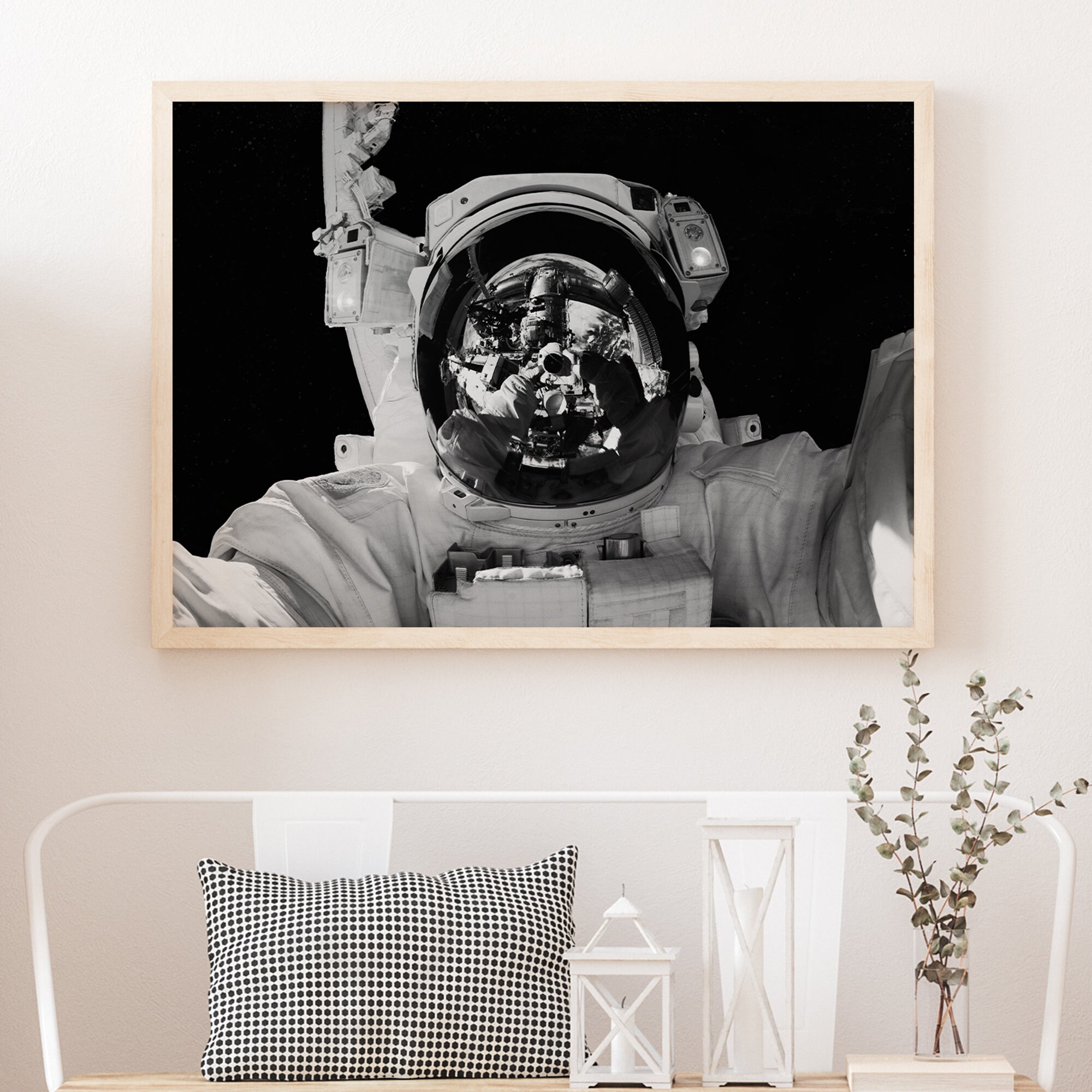 Black and White Space Wall Art Nasa Wall Art Astronaut - Etsy