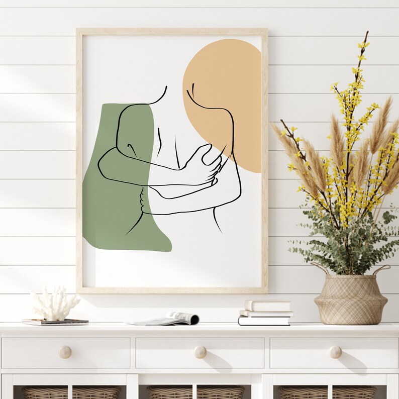 One Line Couple Art Print Abstract Couple Line Art Couple | Etsy