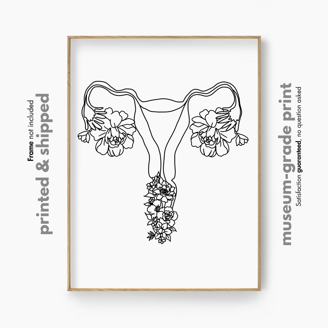 Floral Uterus Art Print, Woman Anatomy Poster, Obgyn Residency Gift ...