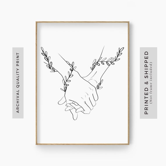 Art & Collectibles Digital Prints Prints Black Line Hand Art Trust Wall ...