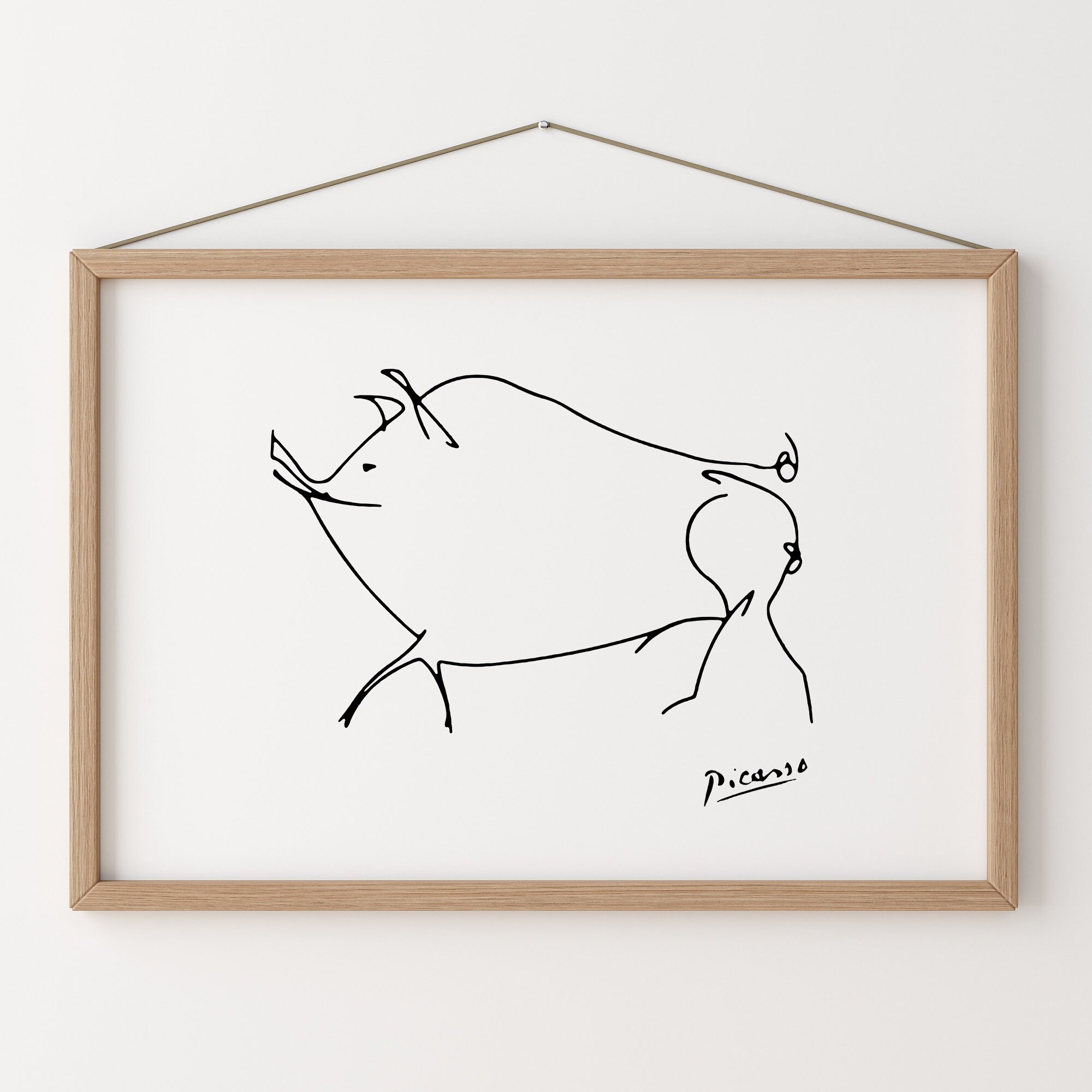 Picasso Pig Line Art Print Pig Line Drawing Picasso Animal - Etsy