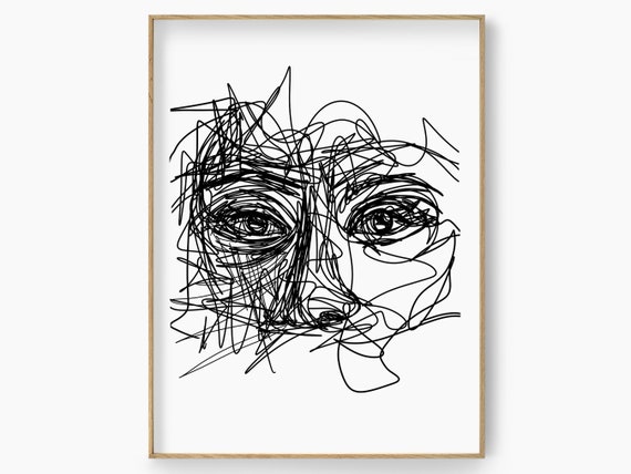 Realistic Face Outline Drawing