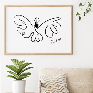 Pablo Picasso Butterfly Wall Art, Picasso Butterfly Print, Picasso ...