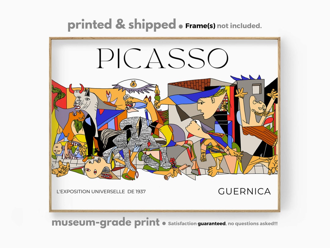 Pablo Picasso Guernica Poster, Colorful Picasso Art, One Line Drawing ...