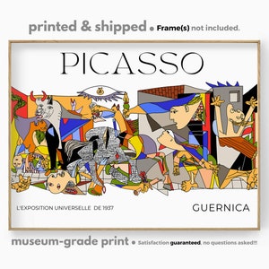 Pablo Picasso Guernica Poster, Colorful Picasso Art, One Line Drawing ...