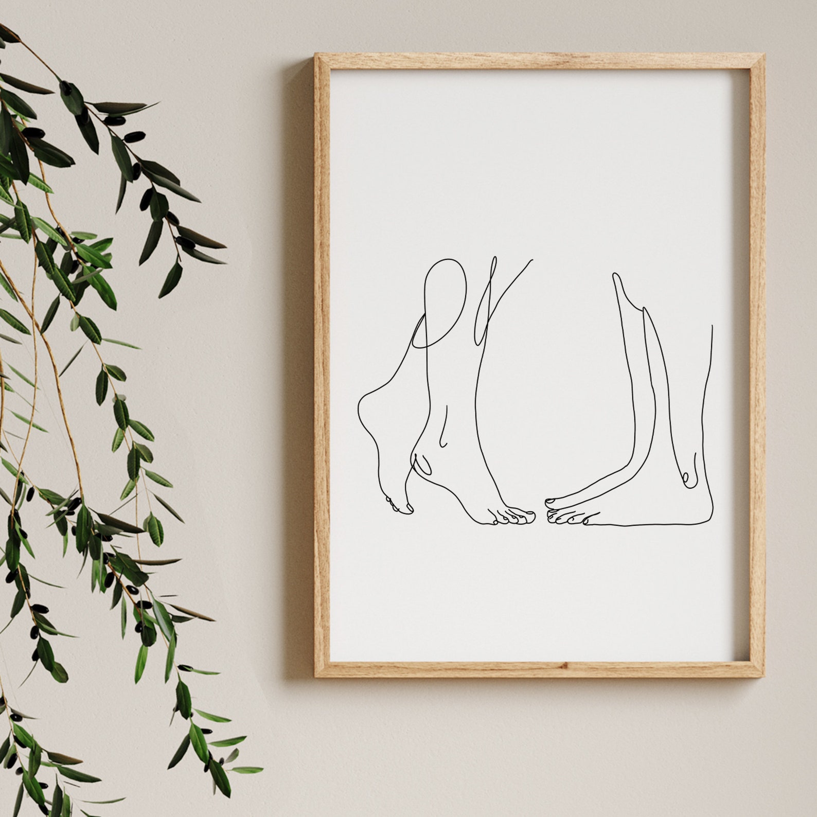 Couple Feet Line Art Romantic Couple Poster Bedroom Art | Etsy