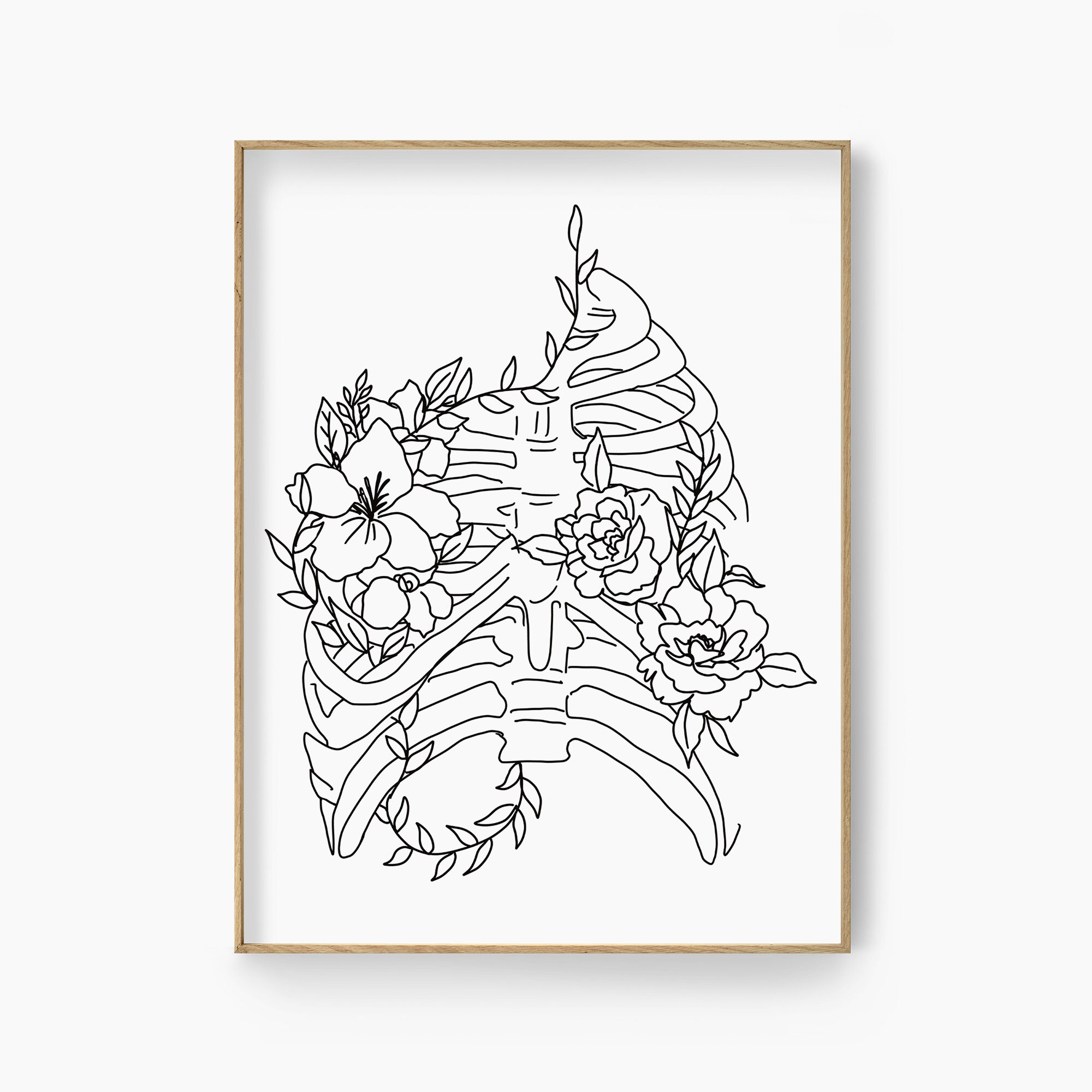 Floral Anatomy Line Art Set Human Anatomy Poster Medical Art - Etsy