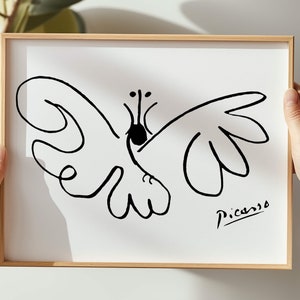 Pablo Picasso Butterfly Wall Art, Picasso Butterfly Print, Picasso ...