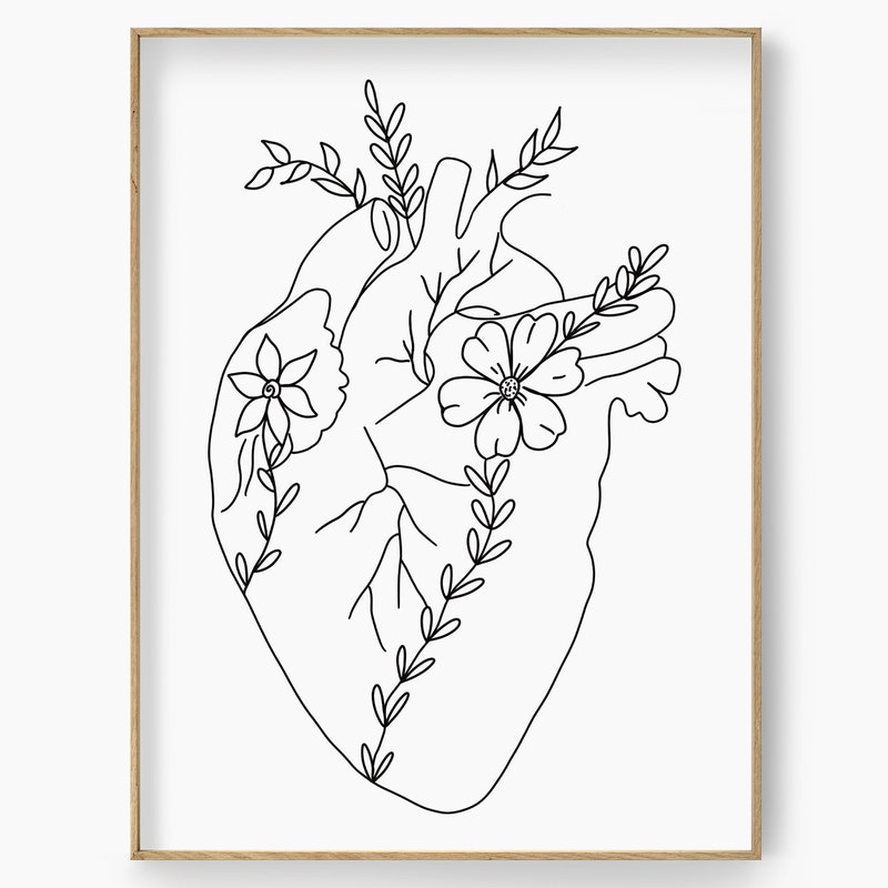 Heart Line Drawing - Etsy