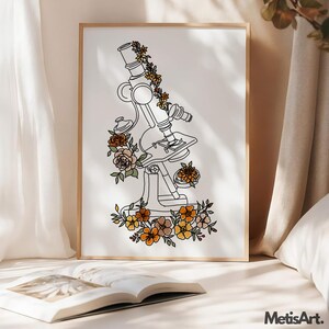 Floral Microscope Art Print: Pathology Decor (digital Download) - Etsy